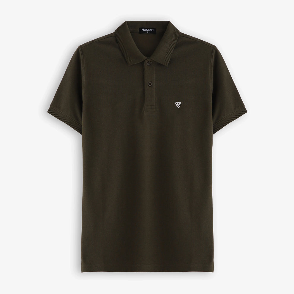 OLIVE GREEN BASIC POLO – Human